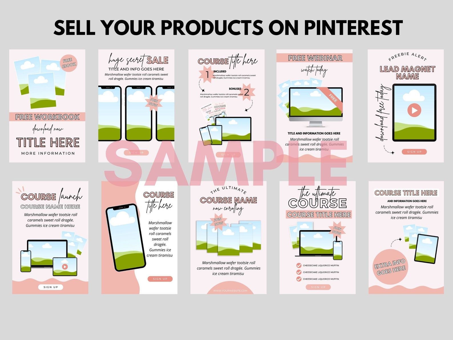 Online Course Mockup, Course Template, Course Creator Template, Course ...