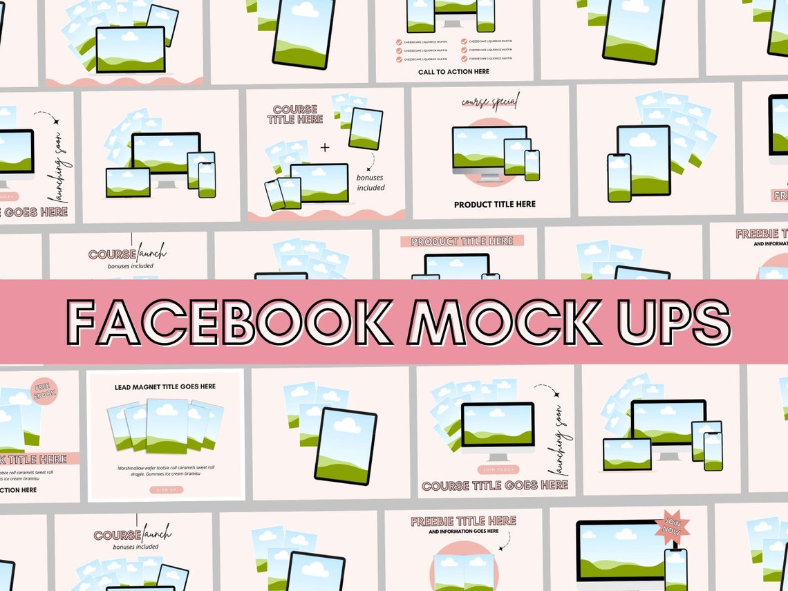 Digital Products Mockup, Canva Mockup Template, Online Course Mockup ...