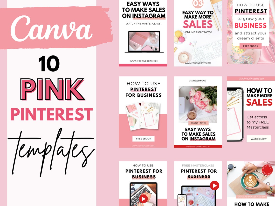 Pinterest Templates Canva Pinterest Pins Pink Pinterest Templates ...