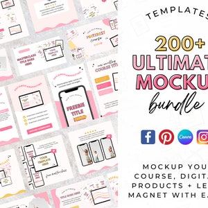 Digital Product Mockup, Canva Course Mock Up, Course Creator Mockup ...