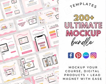 Canva Course Mock Up, Digital Product Mock Up, Course Creator Mock Up ...