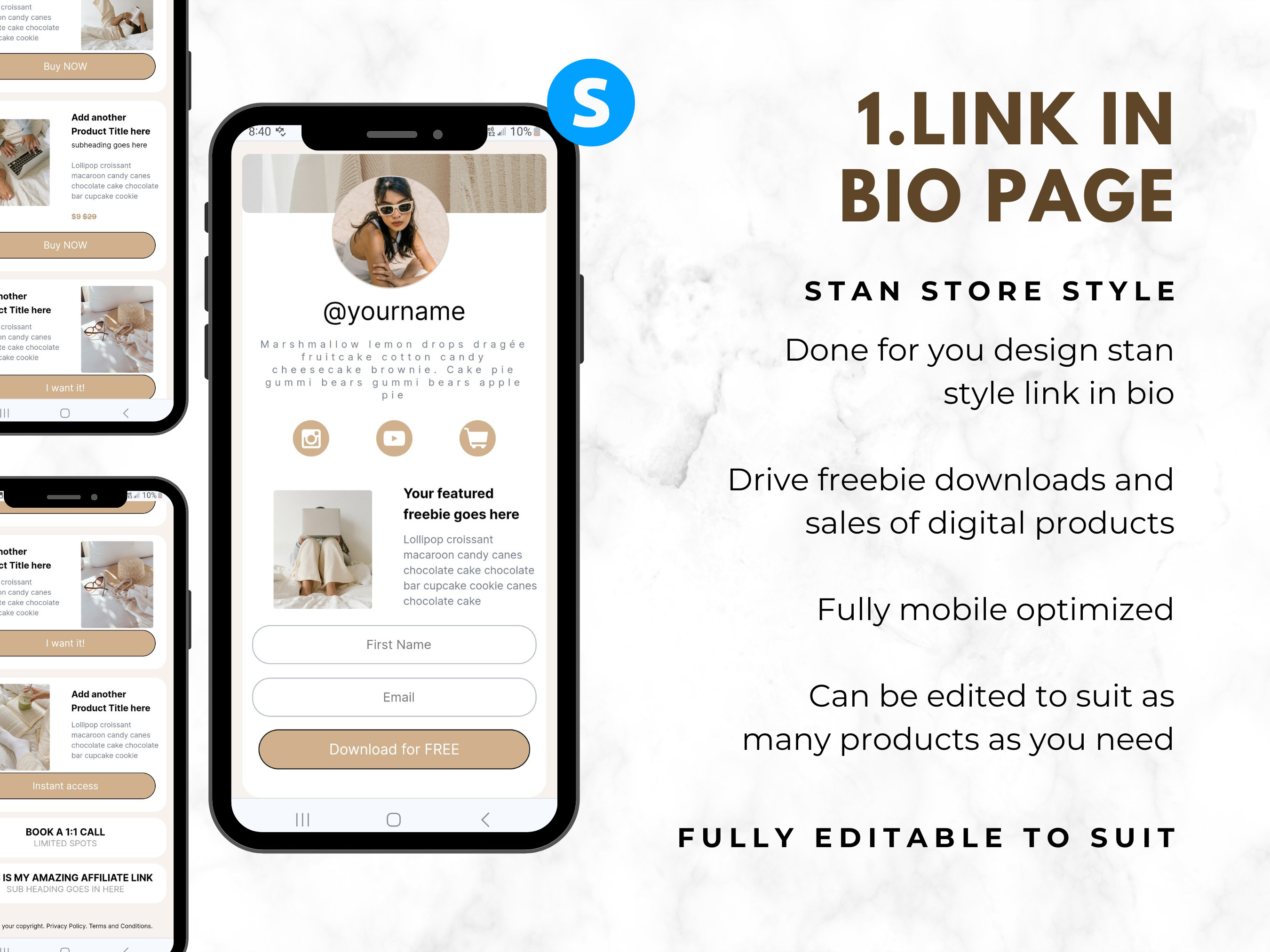 Systeme Io Template, Link in Bio, Stan Store Funnel, Landing Page Website. - Etsy
