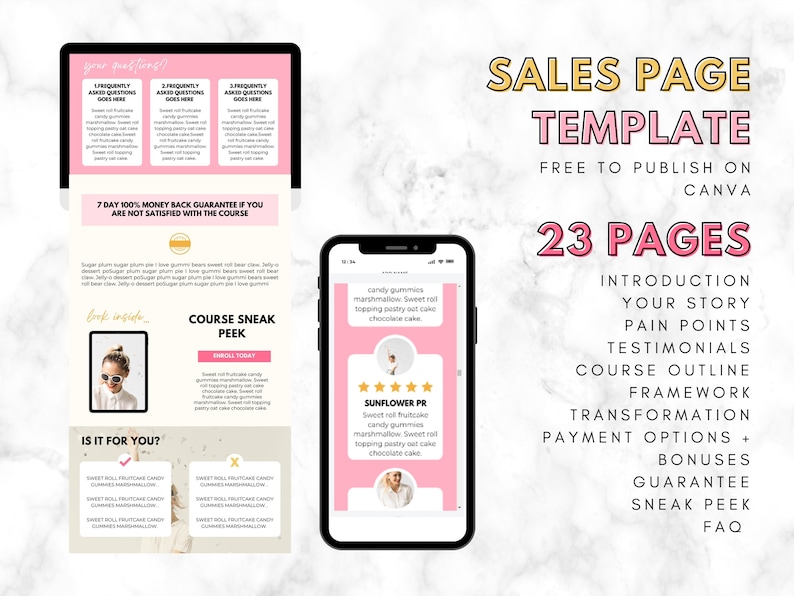 Course Creator BUNDLE. Course Sales Page. Course Template. - Etsy