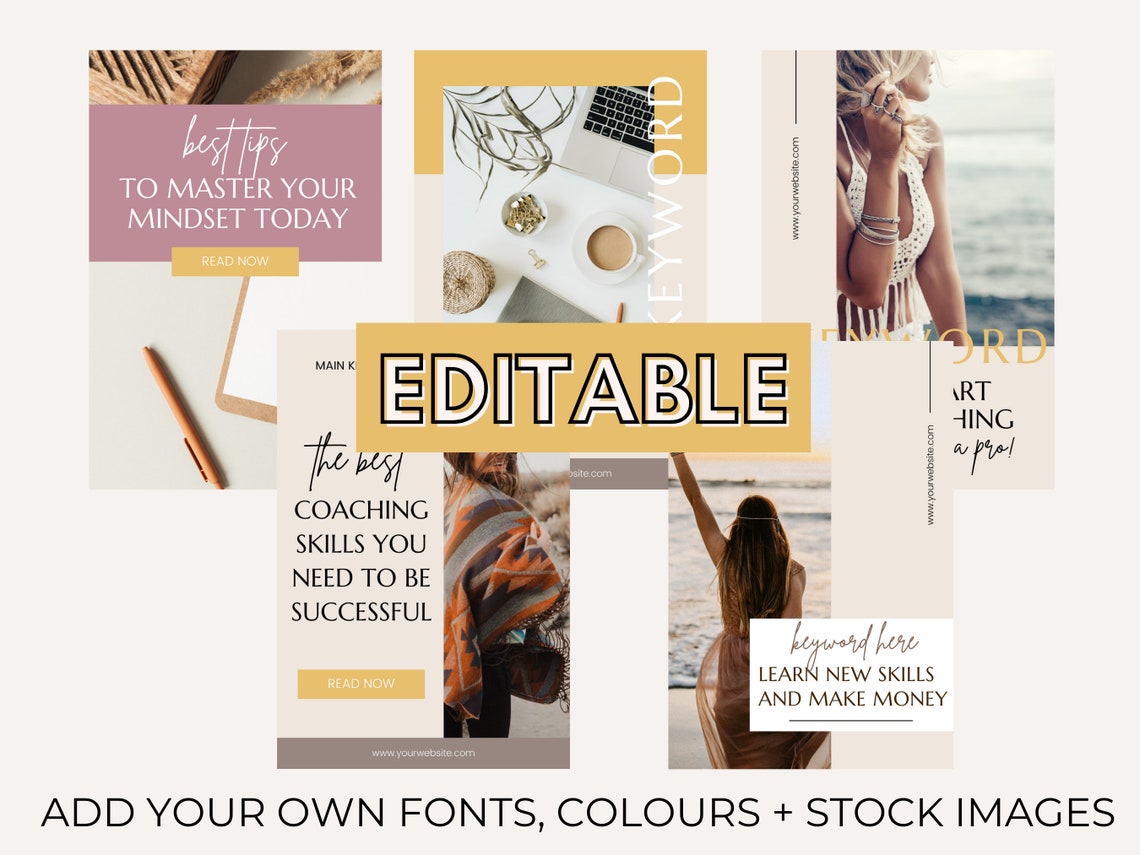 Pinterest Templates Canva Pinterest Pins Pinterest - Etsy