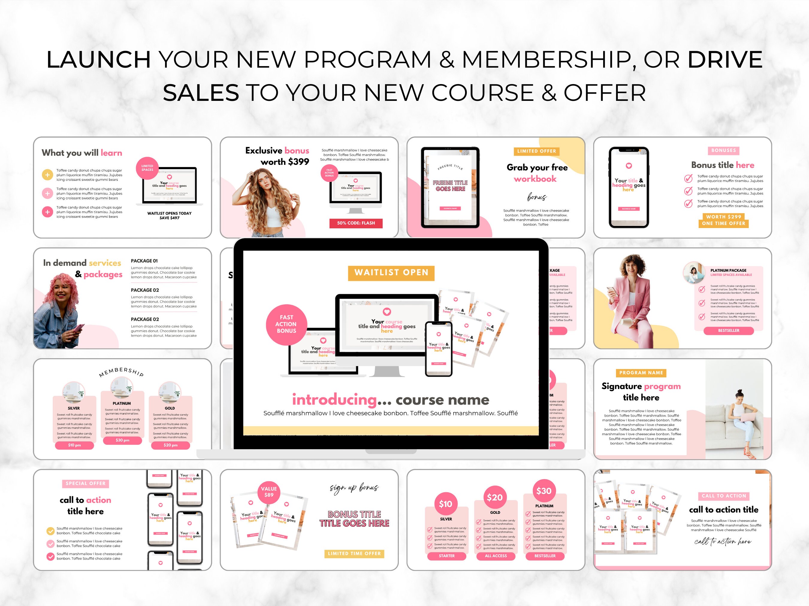 Slide Deck Canva, Course Template, Webinar Template, Course Slide Deck ...