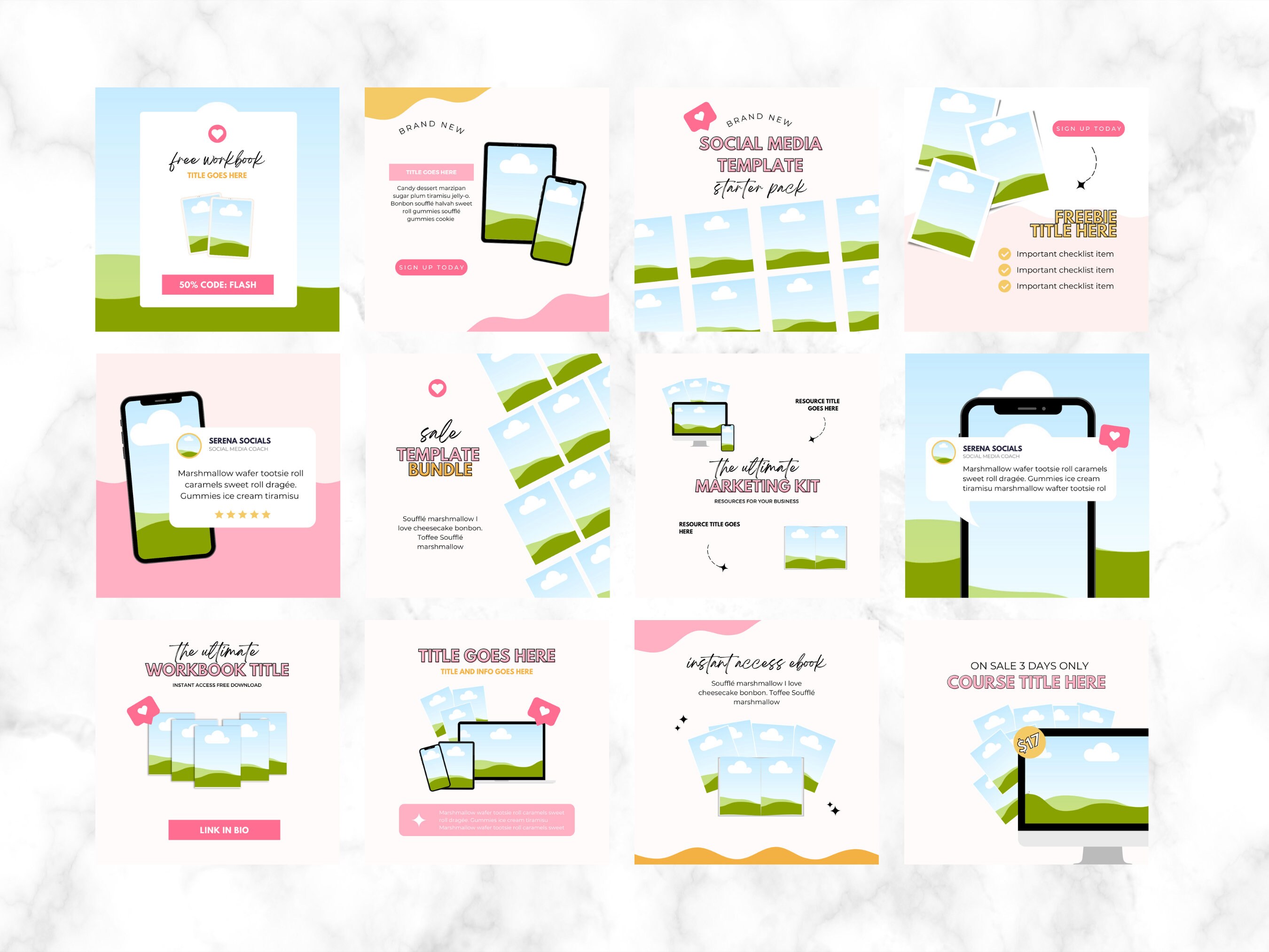 Digital Product Mockup, Canva Course Mock Up, Course Creator Mockup ...