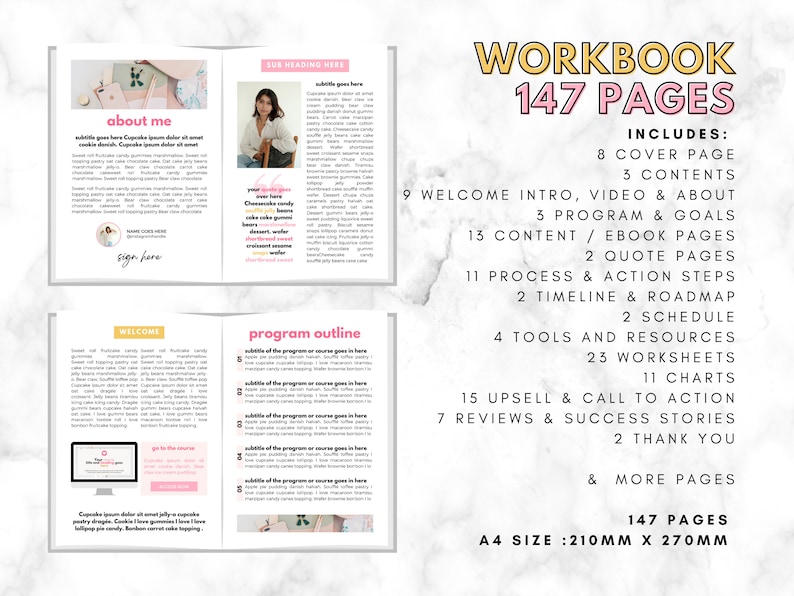 Workbook Template. Workbook Template Canva. Course Workbook. - Etsy