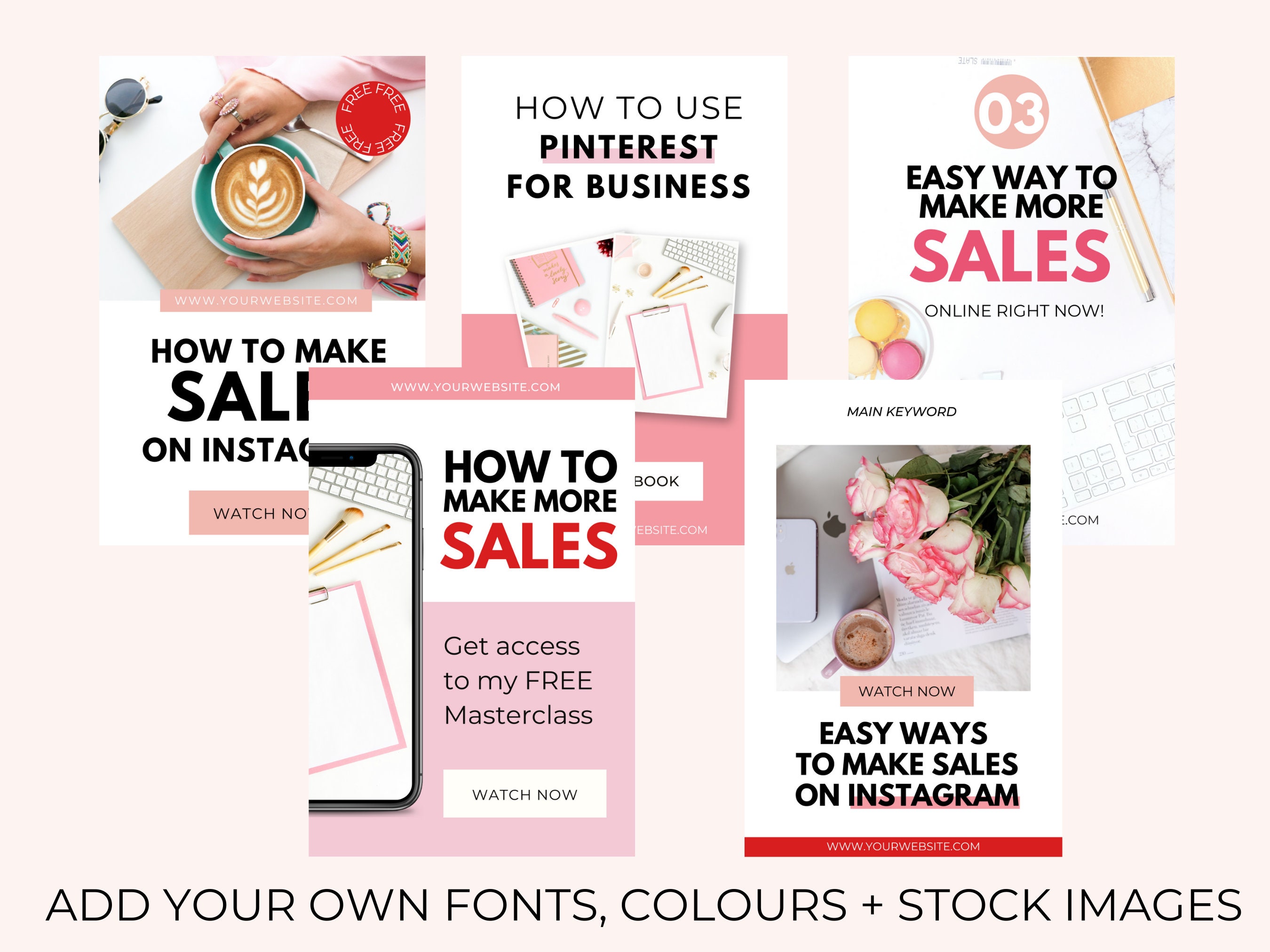 Pinterest Templates Canva Pinterest Pins Pink Pinterest Templates ...