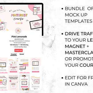 Digital Product Mockup, Canva Course Mock Up, Course Creator Mockup ...