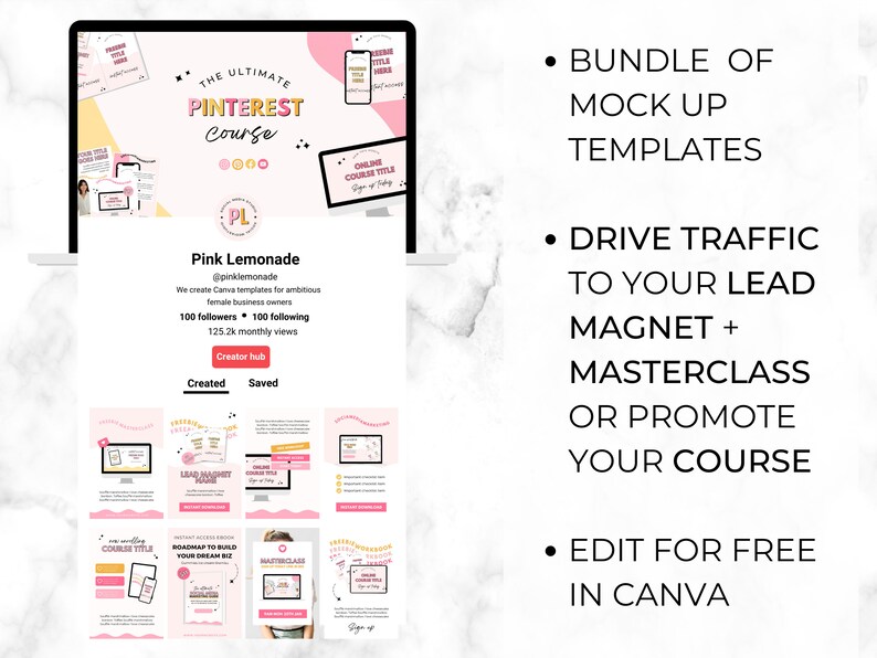 Digital Product Mockup Canva Course Mock Up Course Creator - Etsy
