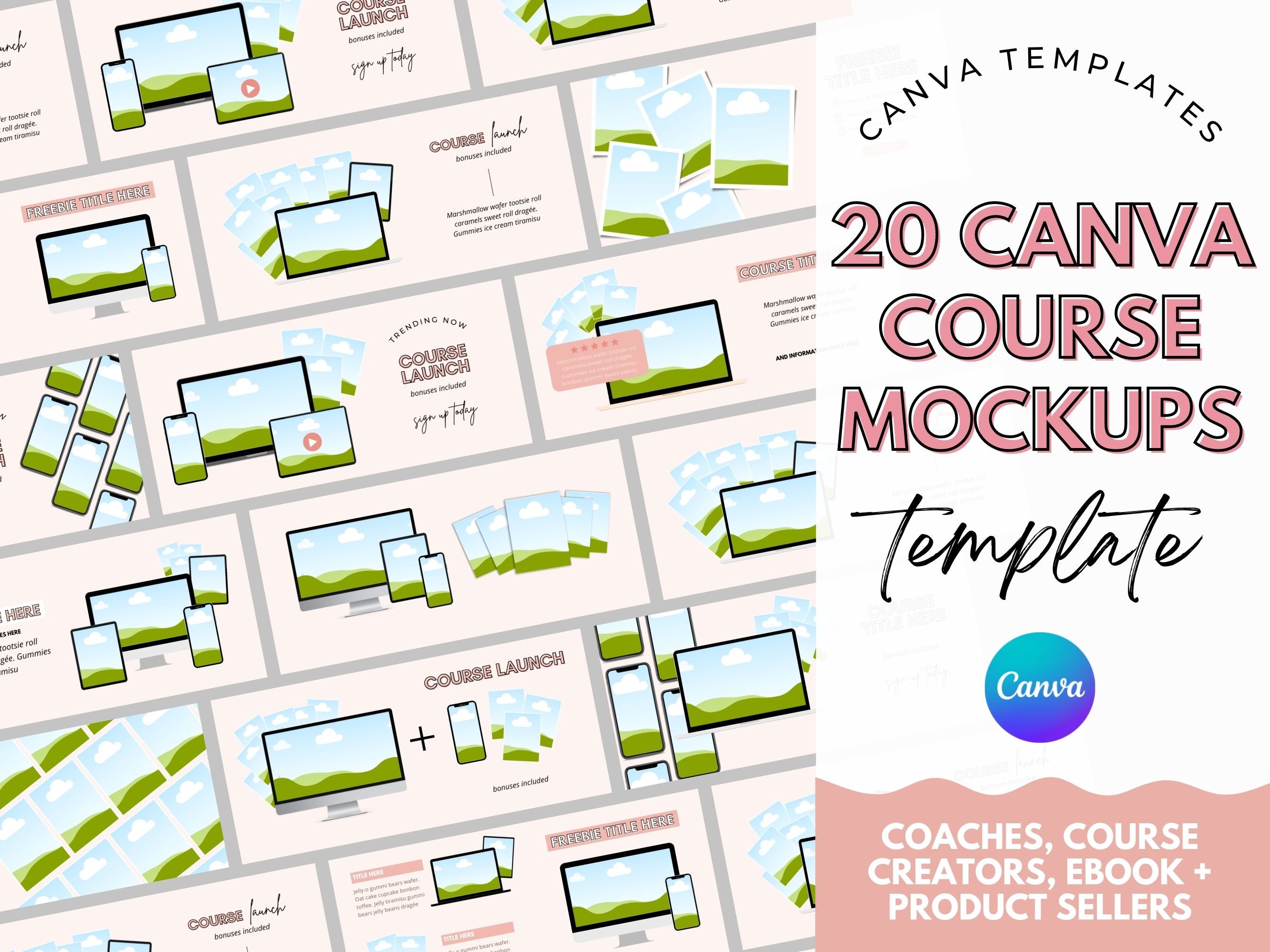 Canva Course Mock Up, Digital Product Mock Up, Course Creator Mock Up ...