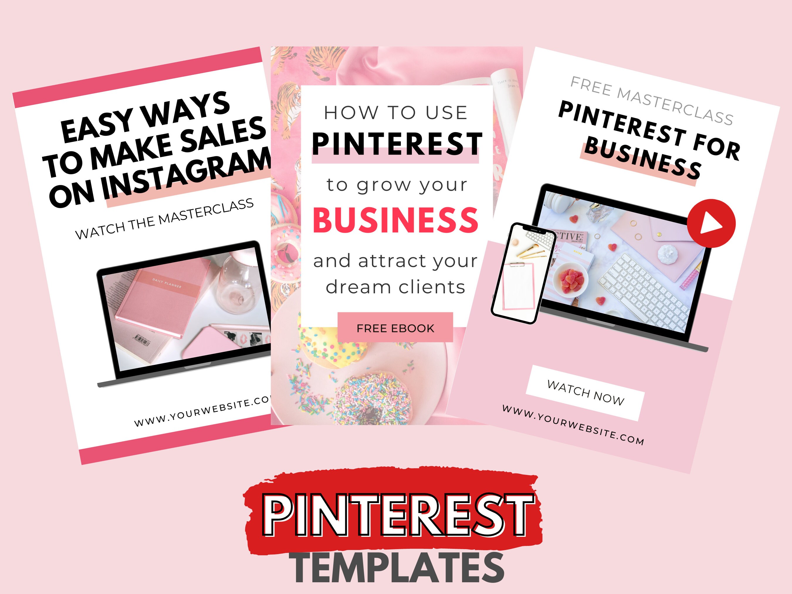 Pinterest Templates Canva Pinterest Pins Pink Pinterest Templates ...