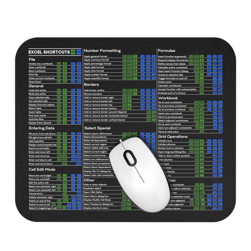 Excel Shortcut Mouse Pad - Etsy