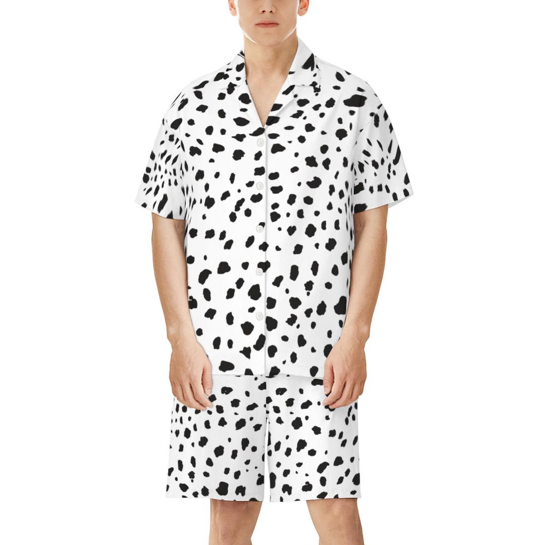 Dalmatian Man's Shirt and Shorts Pajama| Dalmatian Print | Dalmatian ...