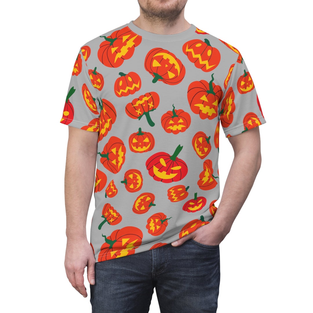 Halloween All Over Print T Shirt Pumpkin Print T Shirt Pumpkin T Shirt