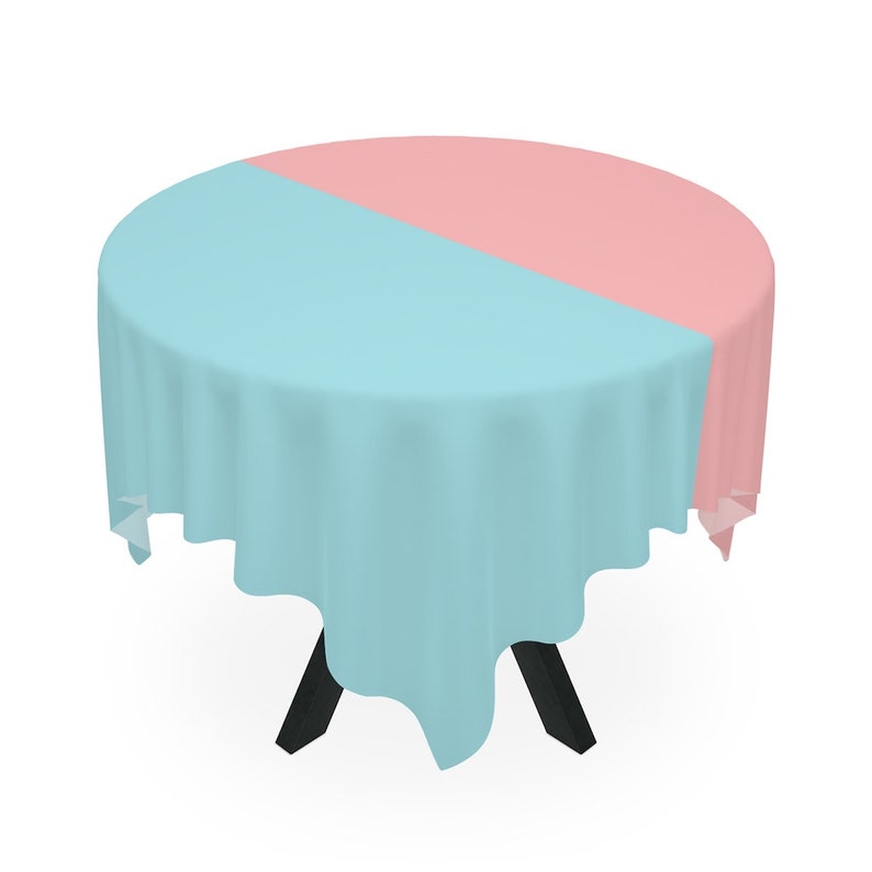 Gender Reveal Pink and Blue Split Half and Half Table Cloth - Etsy