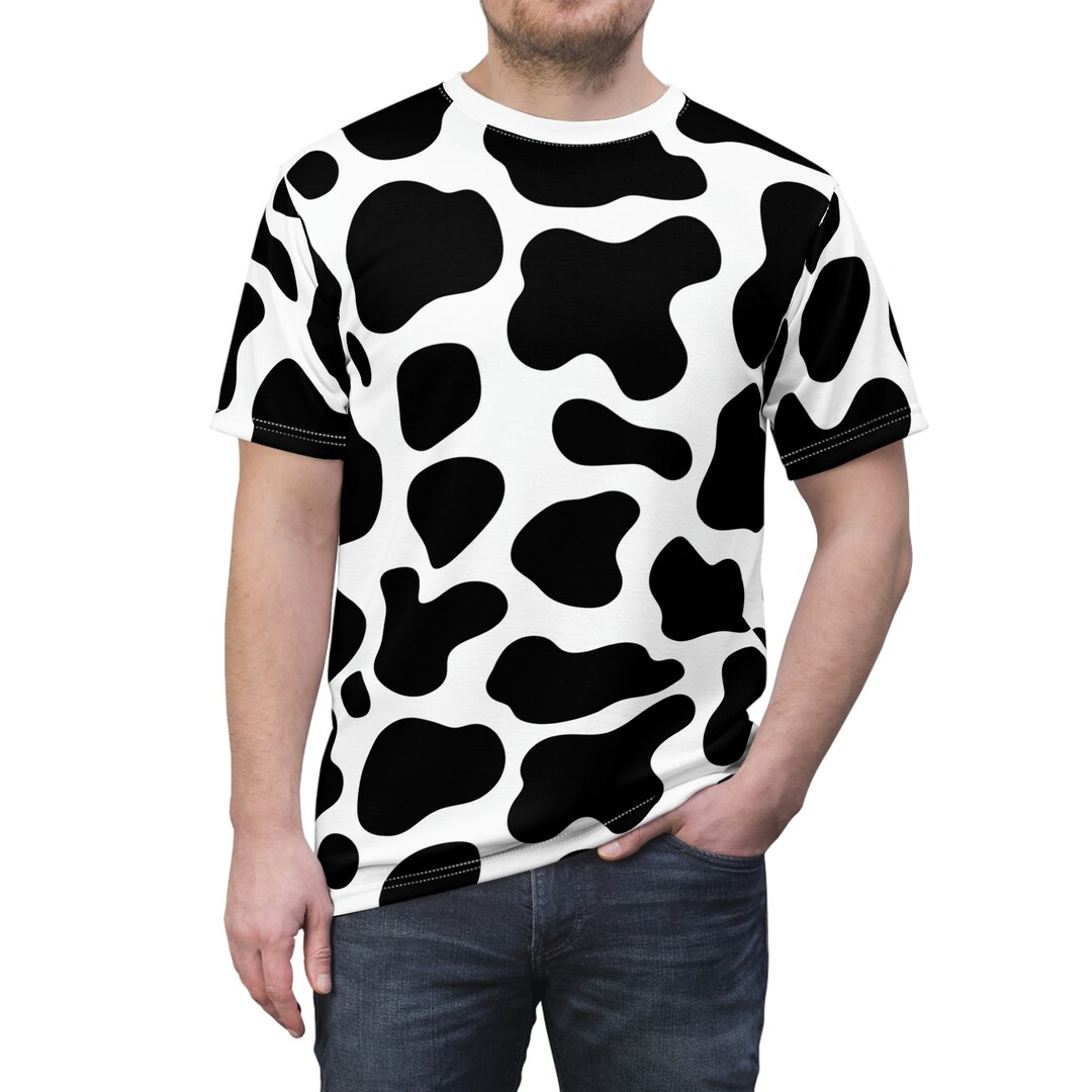 Cow Print T-shirt: Unisex Black & White Animal Print Tee - Etsy