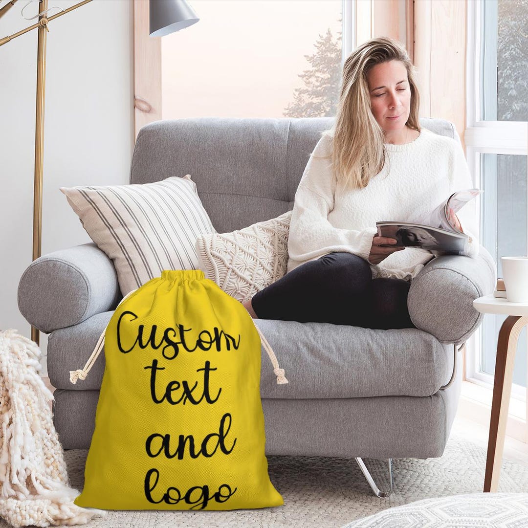 Custom Pouches, Logo Pouch, Personalized Linen Makeup Large Drawstring ...