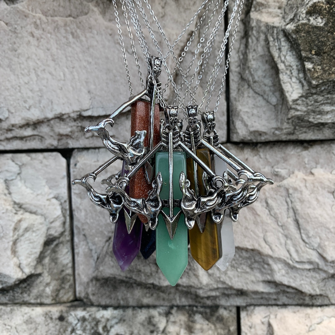 Large Swords Crystal Necklace,miniature Swords Antique Knight Sword ...