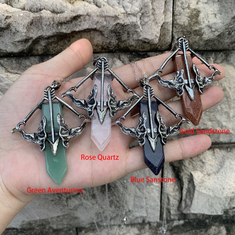 Large Swords Crystal Necklaceminiature Swords Antique Knight - Etsy