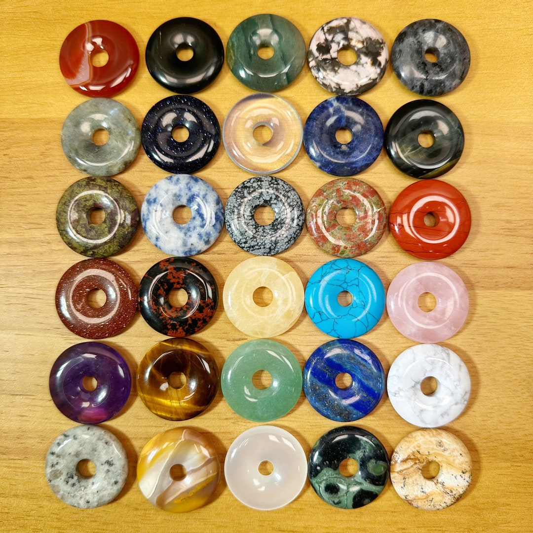 30 Mm Crystal Donut Pendant Round Circle Necklace Lucky - Etsy Australia