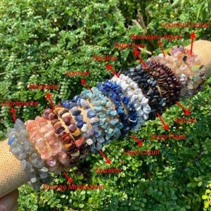 37 Kinds of Crystal Stretchy Chip Bracelet, Healing Chip Bracelet ...