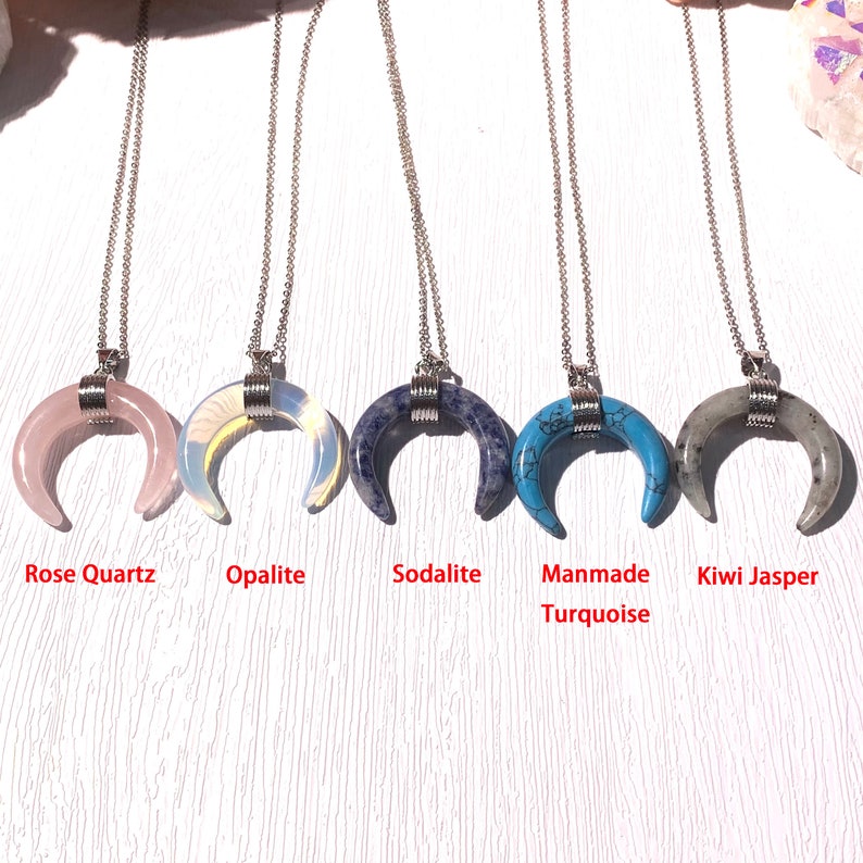 Celestial Moon Necklace Crescent Moon Double Horn Moon Moon - Etsy