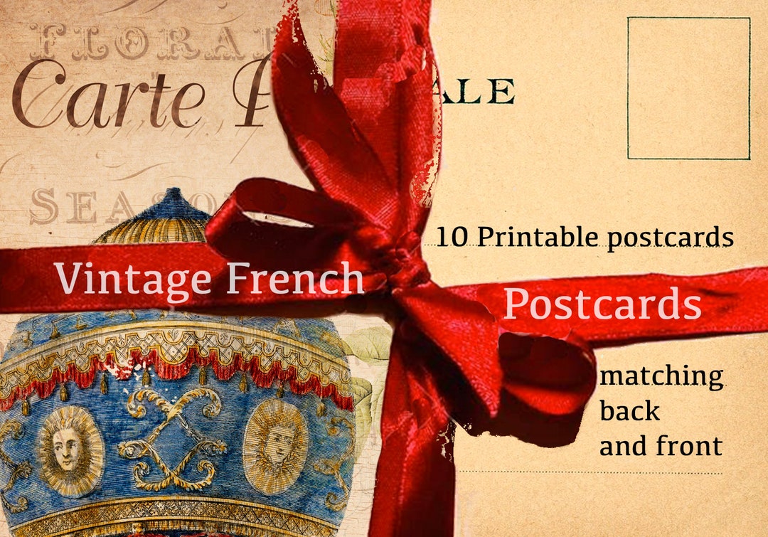 Vintage French Postcards, Shabby Chic, Scrapbook Ephemera, Junk Journal ...
