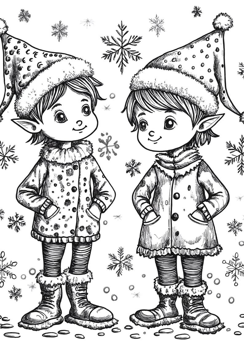 Christmas Elf Colouring Pages, Elf Colouring, Christmas Colouring ...