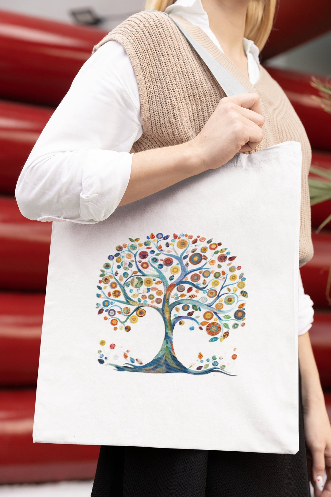 Autistic Tree of Life Cotton Tote, Autism Awareness, Shopping Bag, Book ...