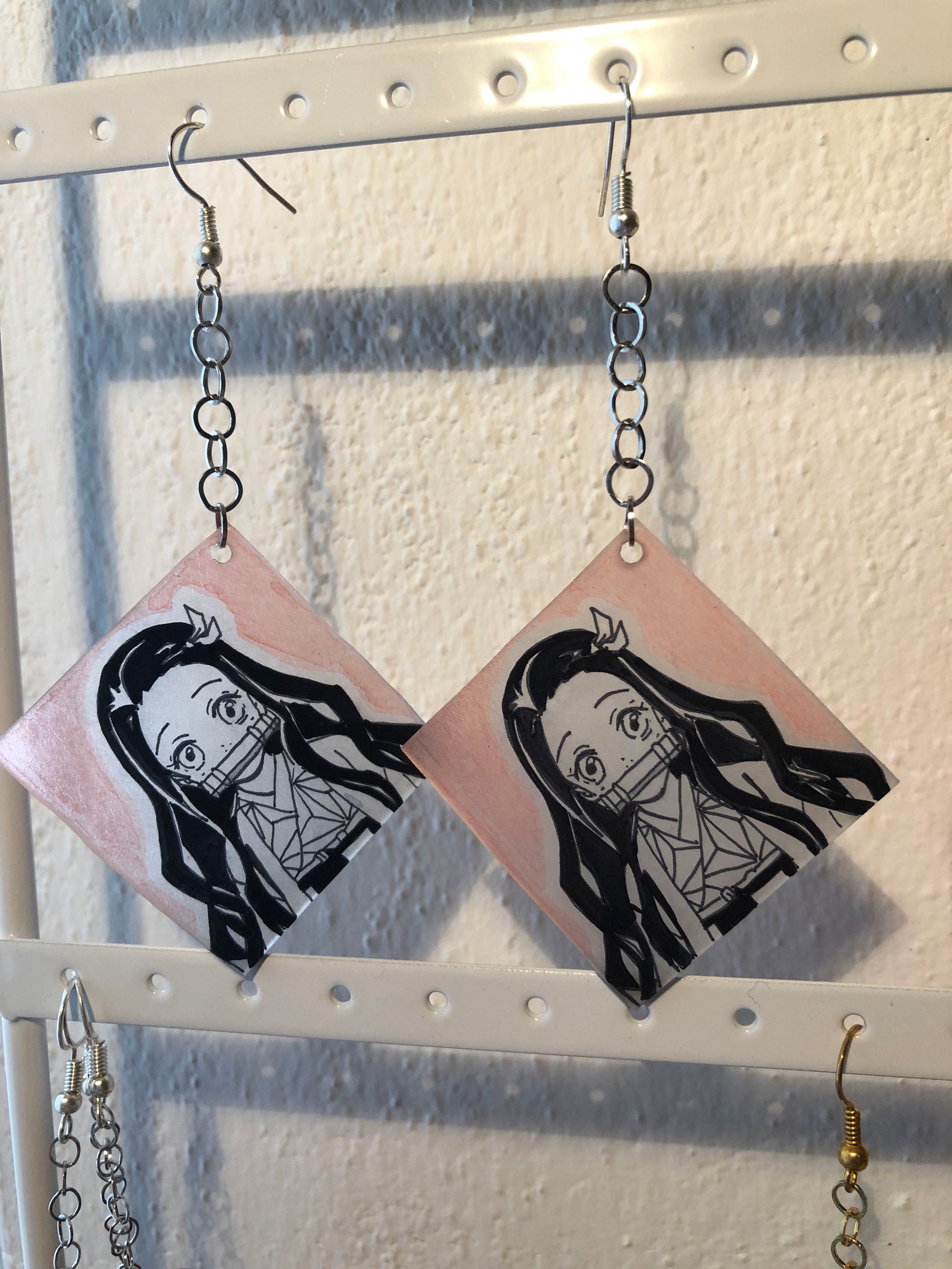 Nezuko Demon Slayer Earrings - Etsy UK