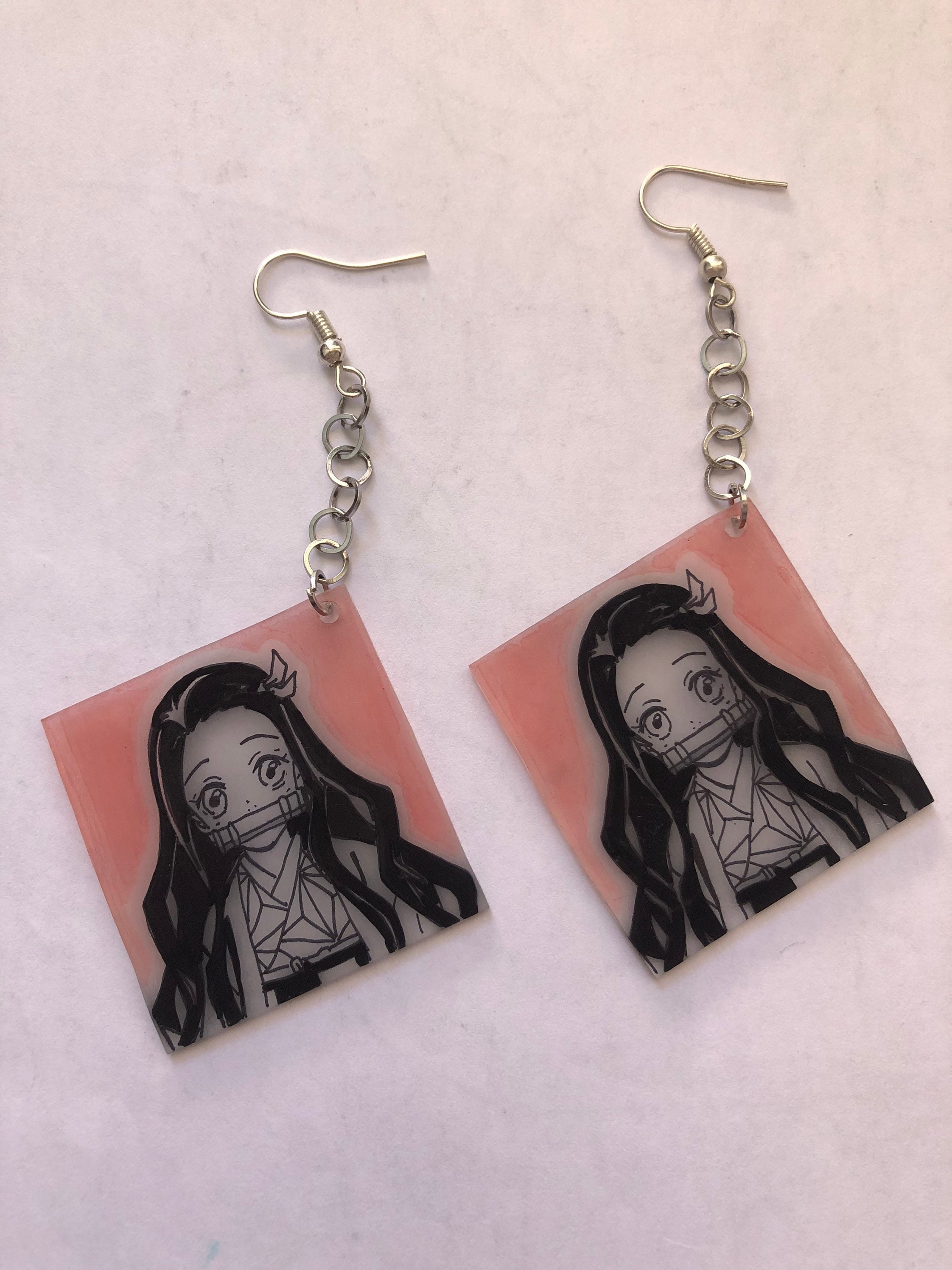 Nezuko Demon Slayer Earrings - Etsy UK