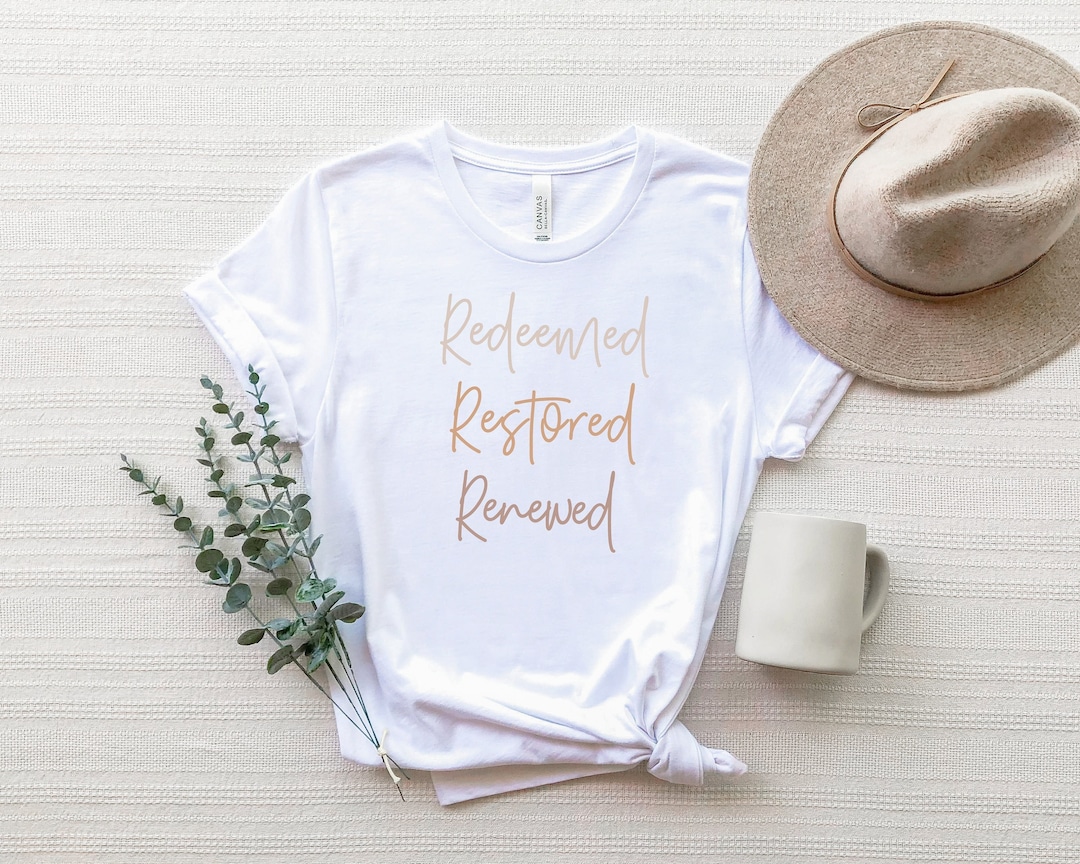 Camiseta renovada restaurada redimida/Camiseta cristiana de mujer ...