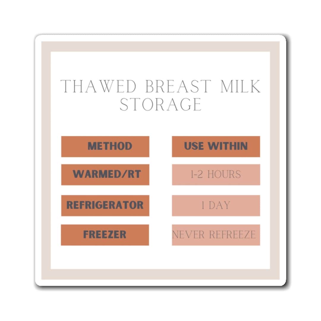 Breast Milk Storage Guidelines Magnet|new Mom Gift|babyshower Gift ...