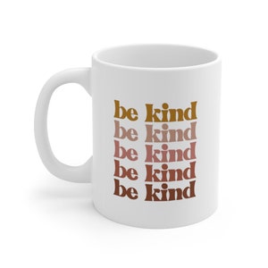 Boho Retro Be Kind Coffee Mug|cute Mug|gift for Her|inspirational ...