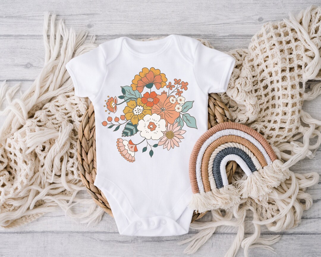 Floral Organic Baby Onesie| Organic Baby Onesie| Cute Baby Onesie ...