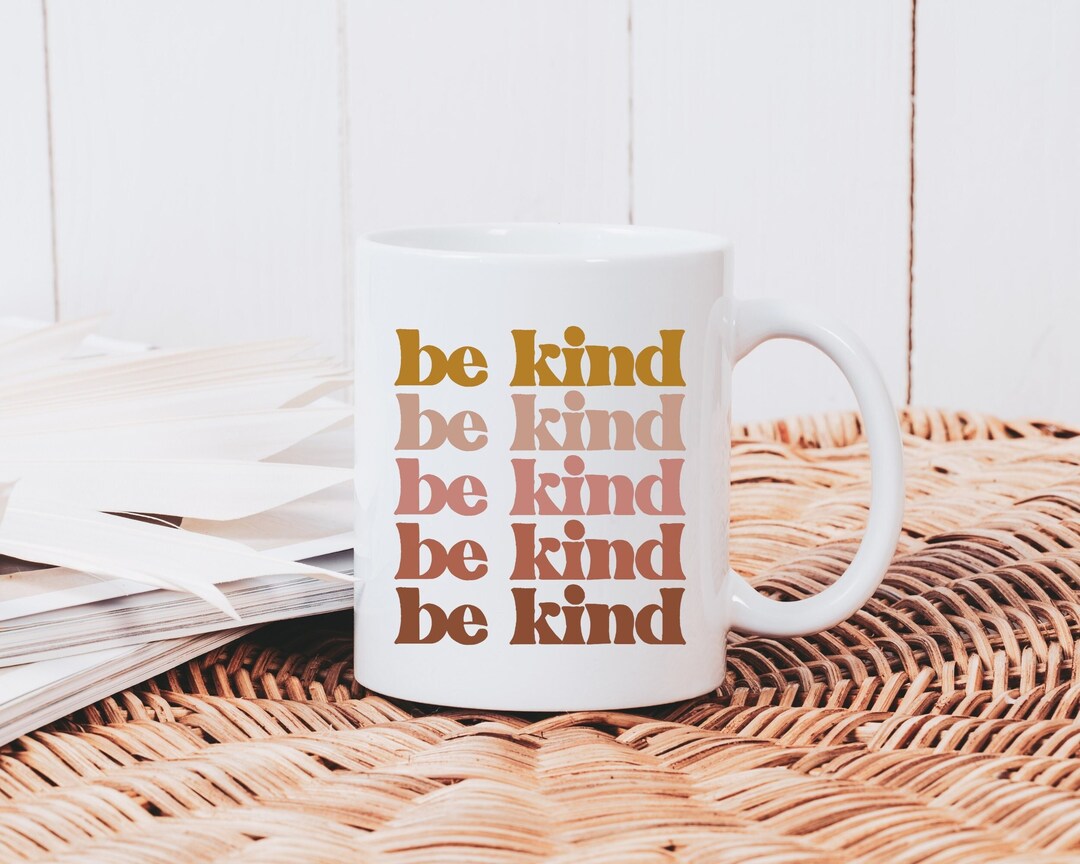 Boho Retro Be Kind Coffee Mug|cute Mug|gift for Her|inspirational ...