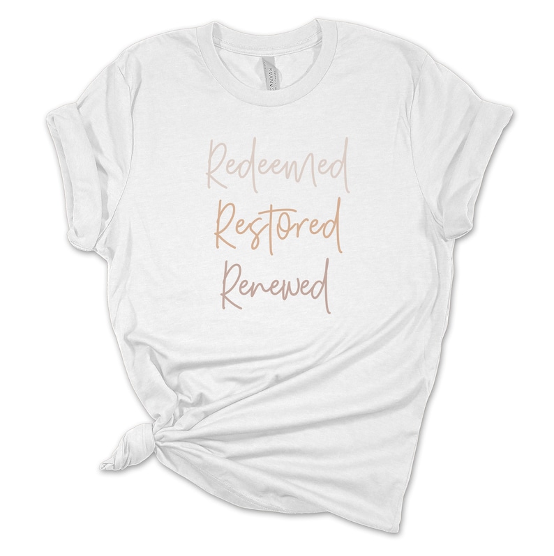 Camiseta renovada restaurada redimida/Camiseta cristiana de mujer ...