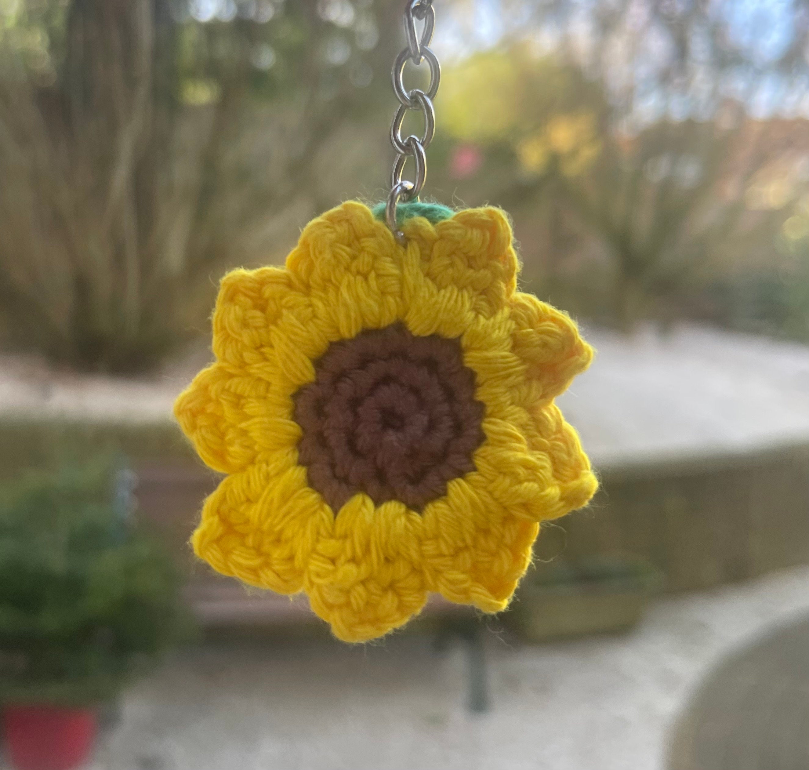 Crochet Sunflower Keyring Amigurumi, Gift, Key Chain, Flower - Etsy