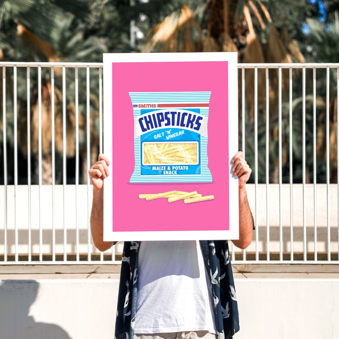 Chipsticks Crisps Art Print: Salt N Vinegar, Retro Food Giclée - Etsy UK