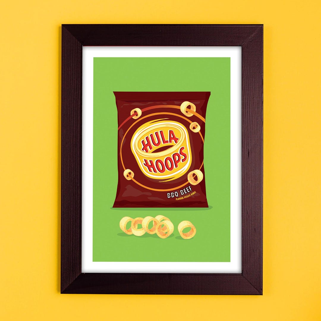 Beef Hula Hoops Crisps Limited Edition Giclée Fine Art Print – Retro ...