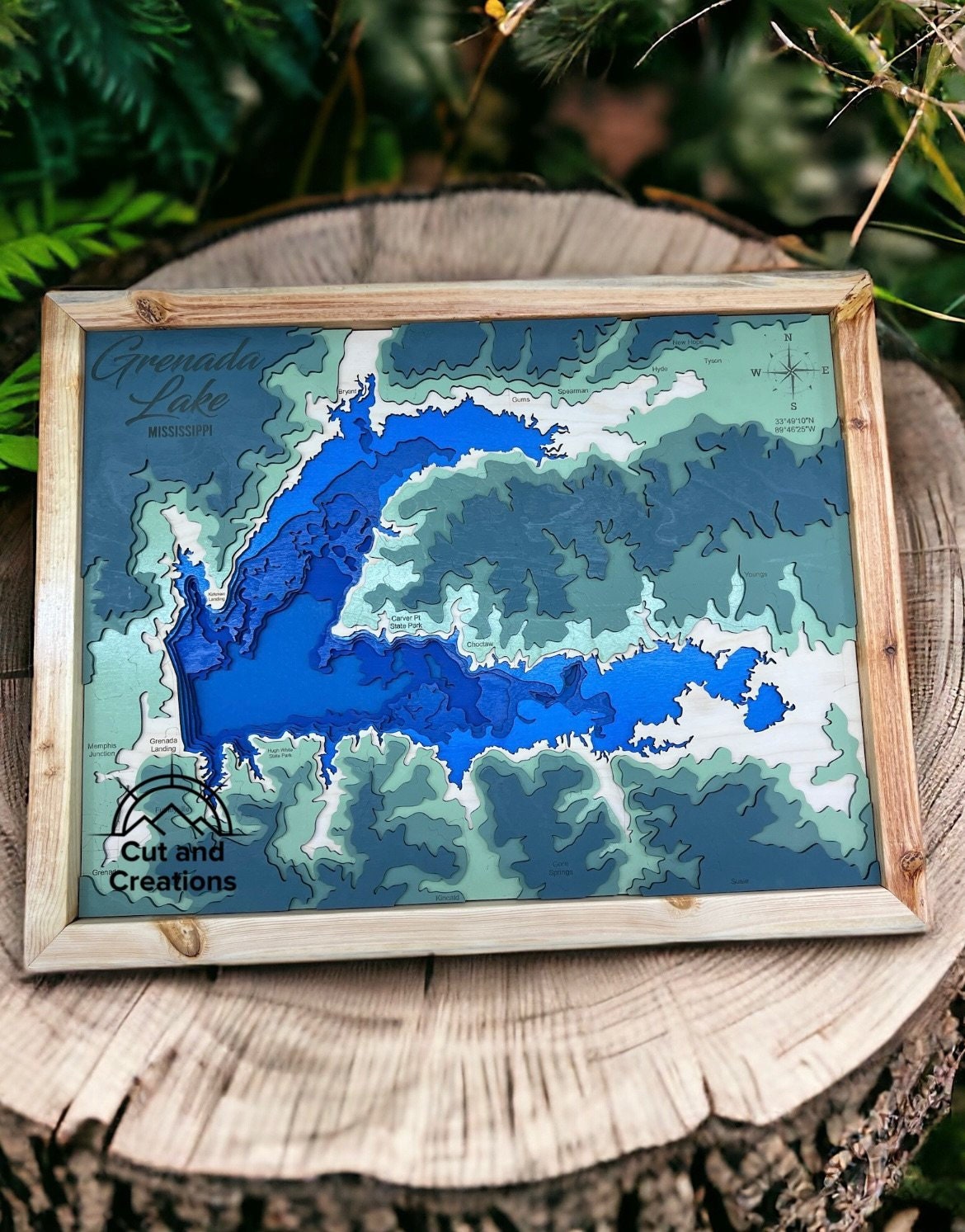 Topographical Grenada Lake Map - Etsy