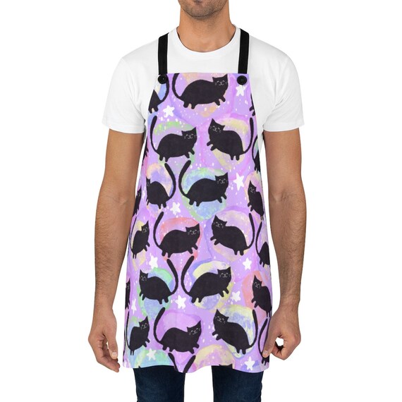 Cleaning Supplies Aprons Cat Lovers and Chefs Cat Print Apron Cooks Who ...