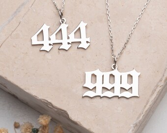 555 Silver Necklace - Etsy