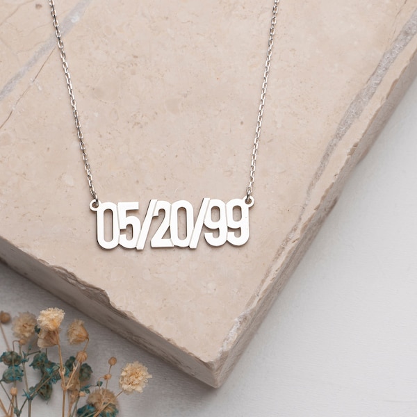 Birth Date Necklace - Etsy