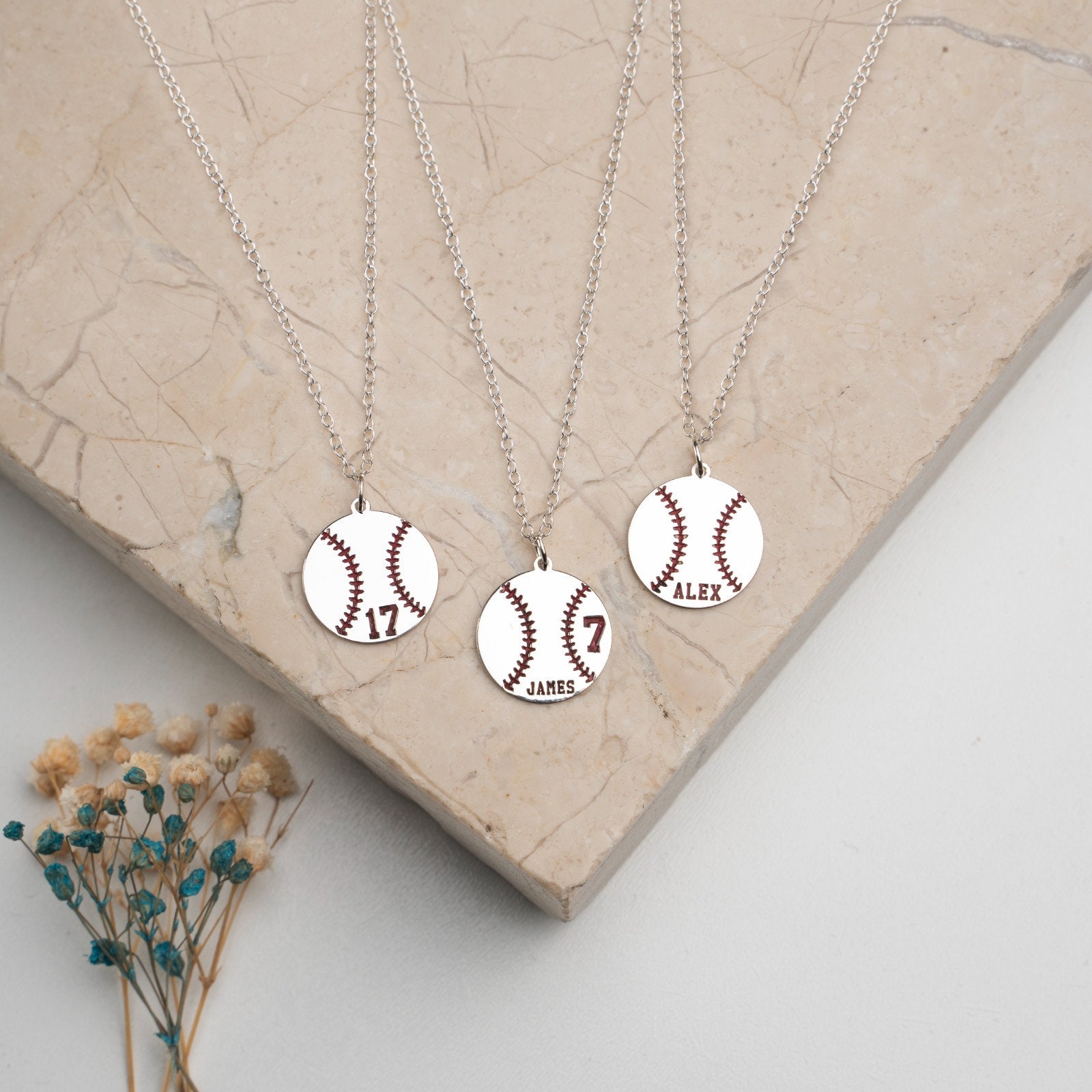 Number Necklace for Sportteam, Baseball Necklace, Sports Gifts ...