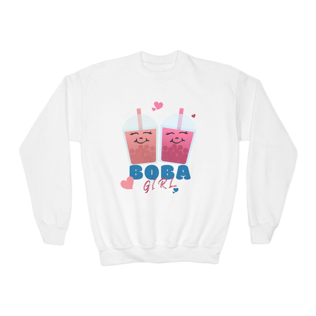 Boba Sweatshirt for Kids Boba Girl Sweatshirt Boba Tea - Etsy