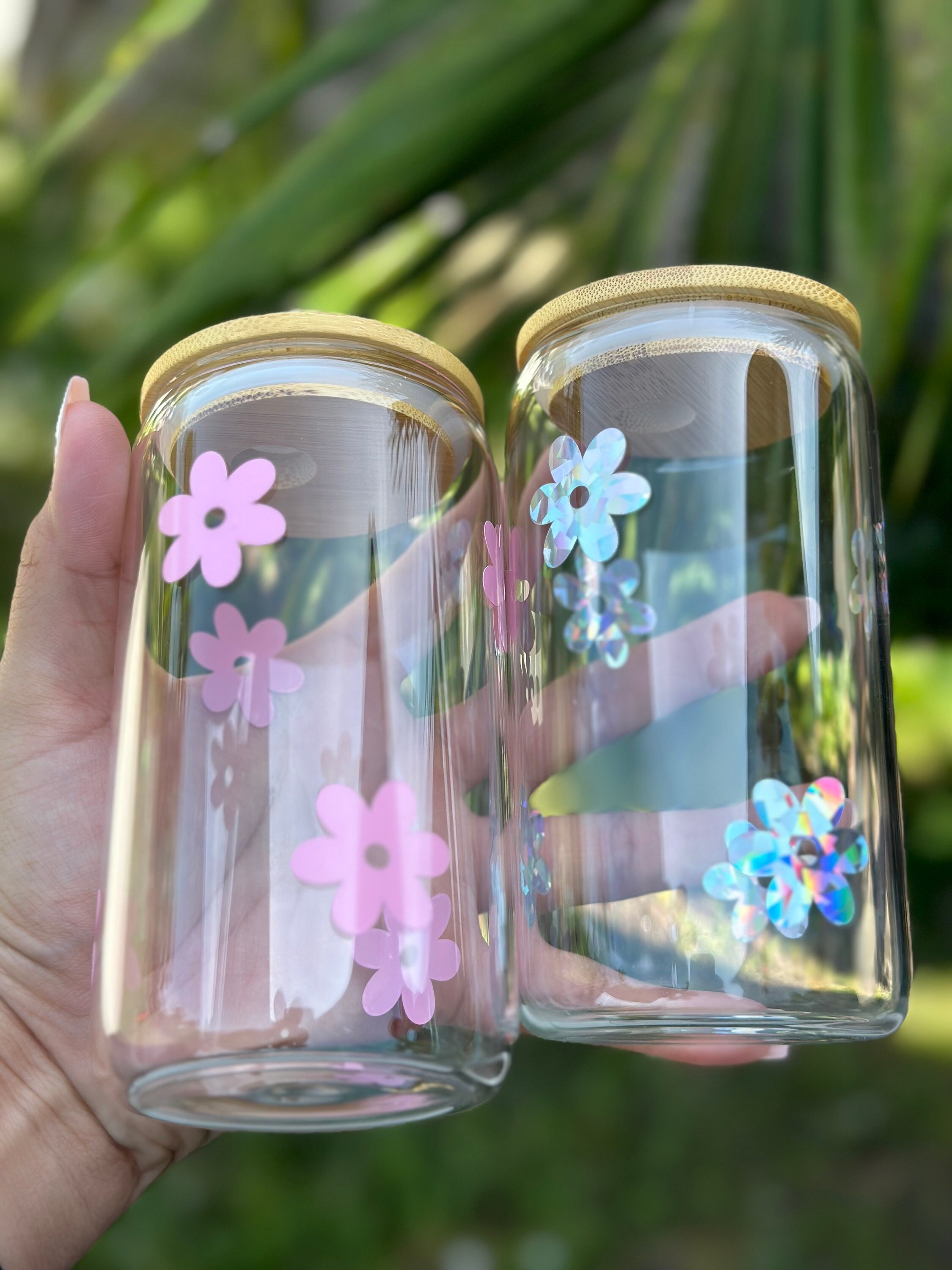 Glass Cup/ Daisy Glass Cup/ Aesthetic Cups/ - Etsy