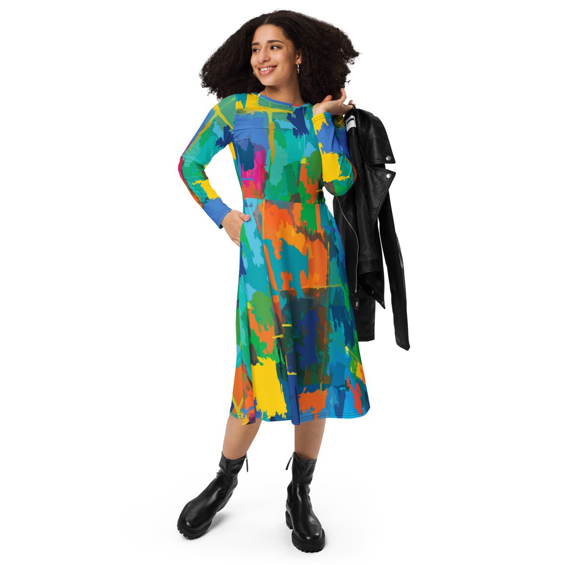 Long Sleeve Midi Dress Spark - Etsy