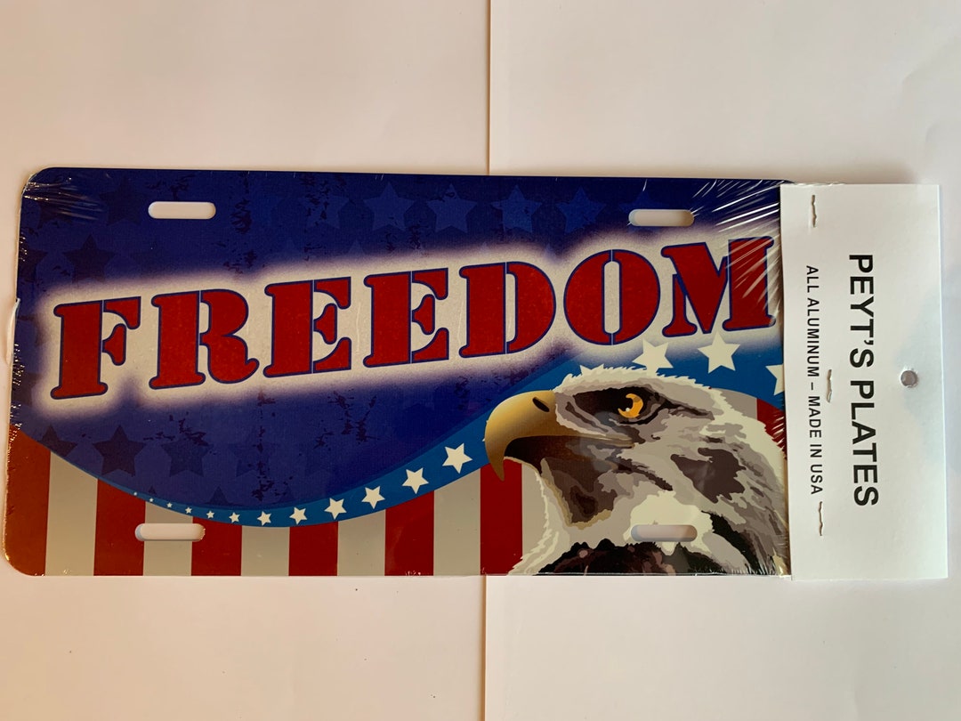 Freedom With Eagle Premium License Plate. Made in the USA - Etsy